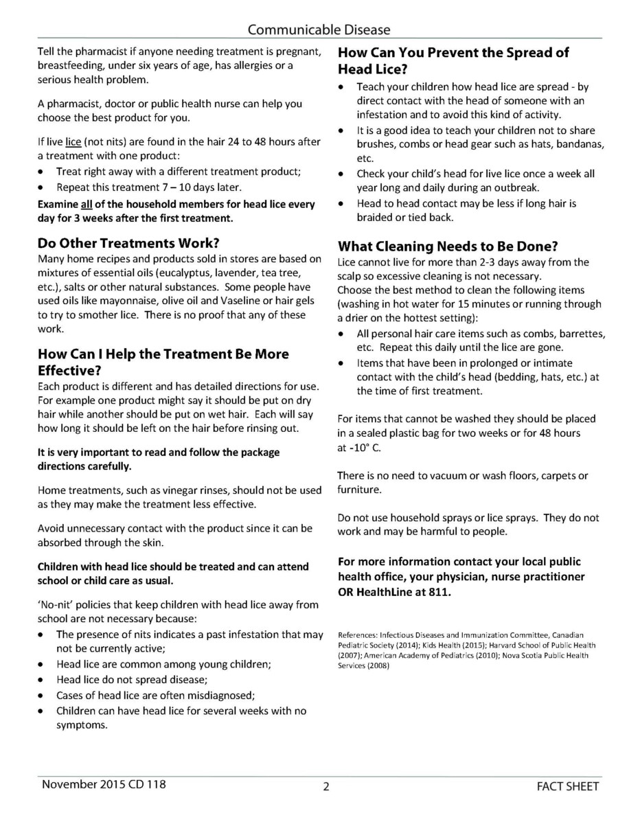 Head Lice – Caronport Elementary School